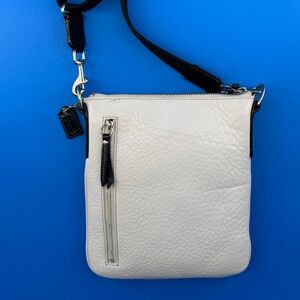 Coach | Bags | Coach Chalk Pebbled Leather Flap Front Crossbody Bag ...